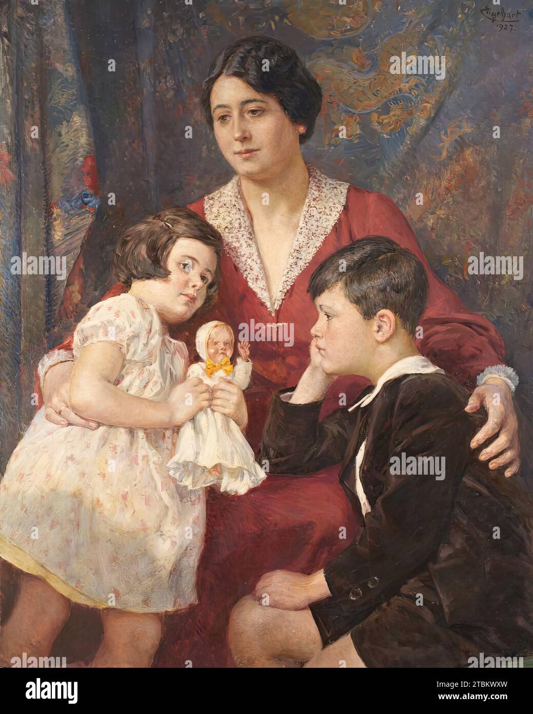 Mrs. Hirsch with her children, 1927 Stock Photo - Alamy