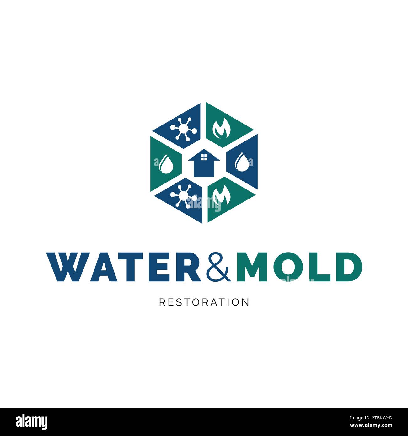 Water & mold restoration icon logo design inspiration Stock Vector ...