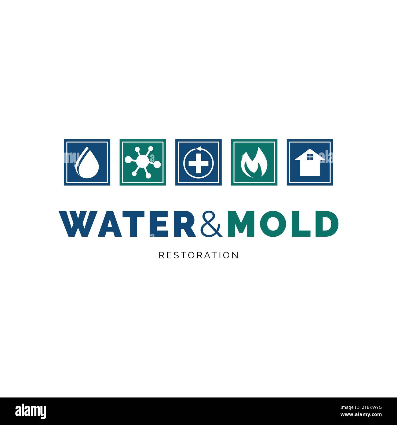 Water & mold restoration icon logo design inspiration Stock Vector ...