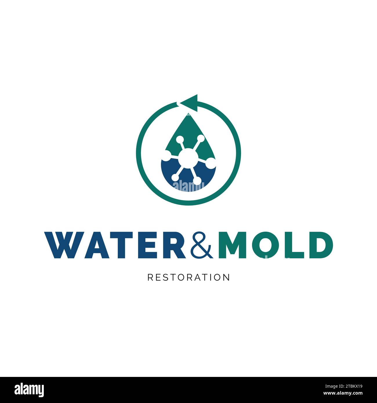 Water & mold restoration icon logo design inspiration Stock Vector ...