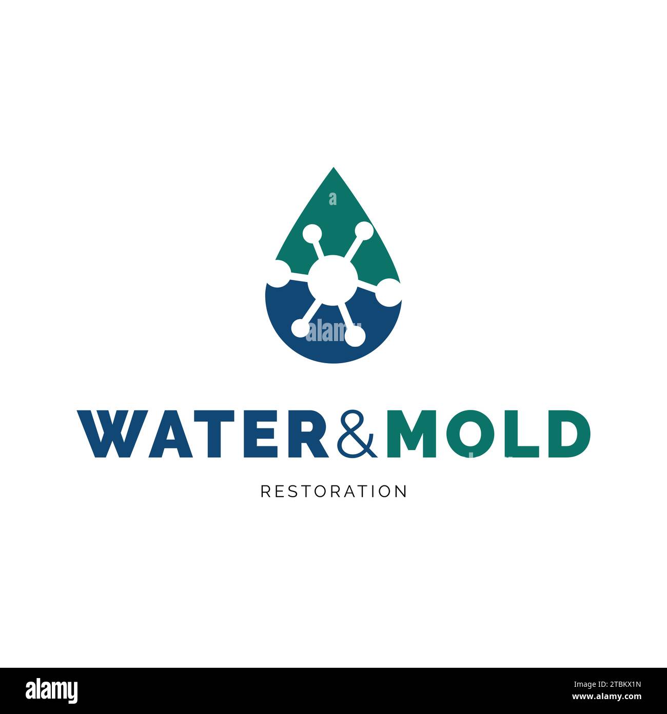 Water & mold restoration icon logo design inspiration Stock Vector ...