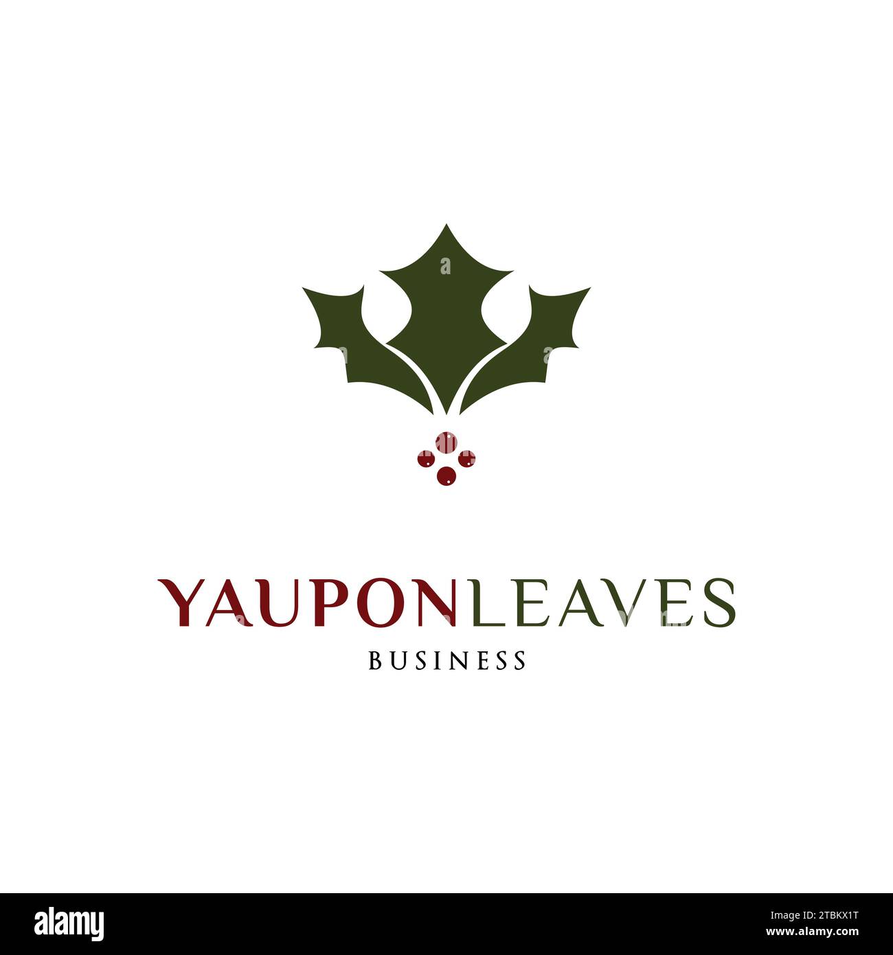 Yaupon Leaves Icon Logo Design Template Stock Vector Image & Art - Alamy