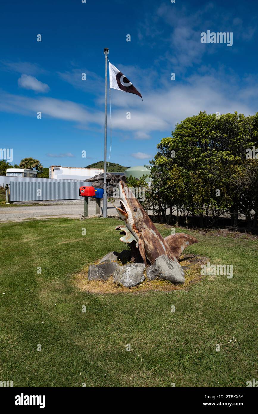 Road trip around the South Island of New Zealand. Moeraki BVillage ...