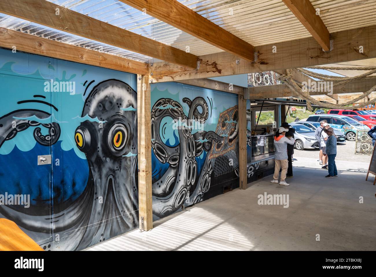 Road trip around the South Island of New Zealand. Moeraki BVillage ...