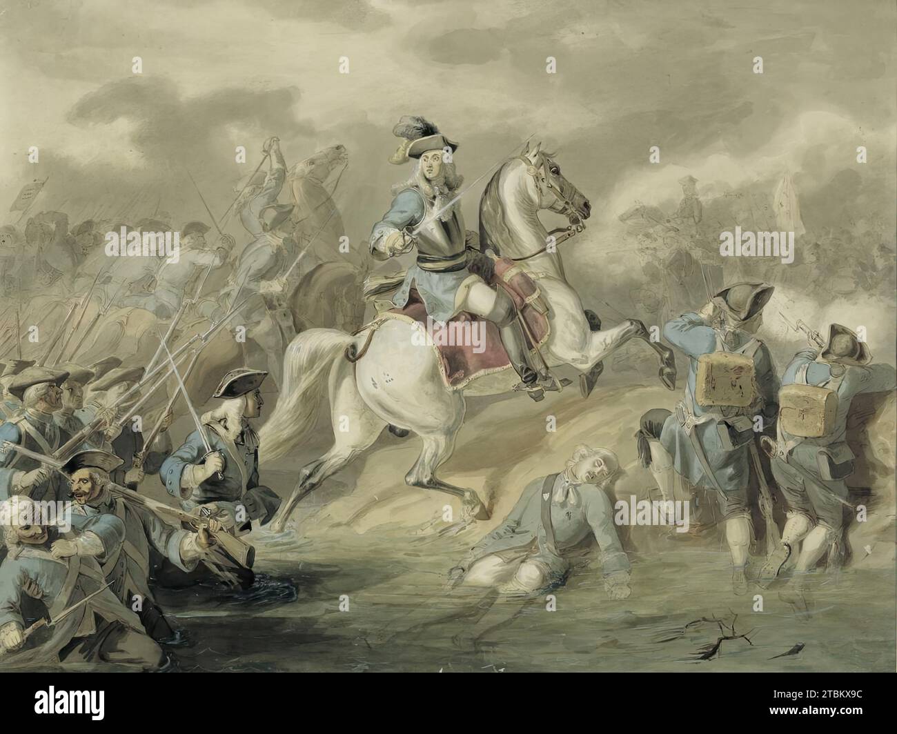 Man riding horse battle painting hi-res stock photography and images ...