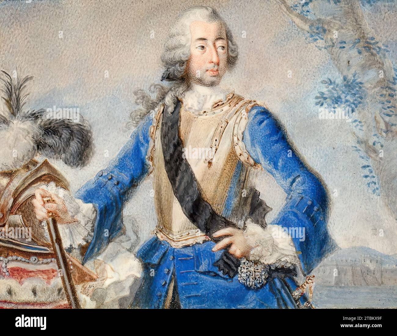 General with armour, ducal hat and helmet, 1720/1740 Stock Photo - Alamy