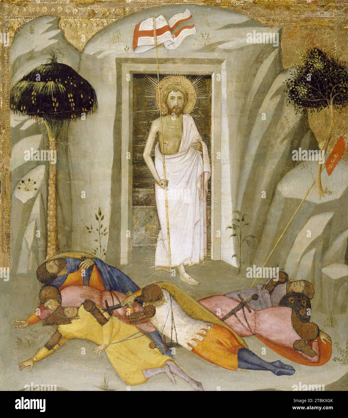 The Resurrection, c1390-1410. The depiction of Christ's tomb as a cave ...