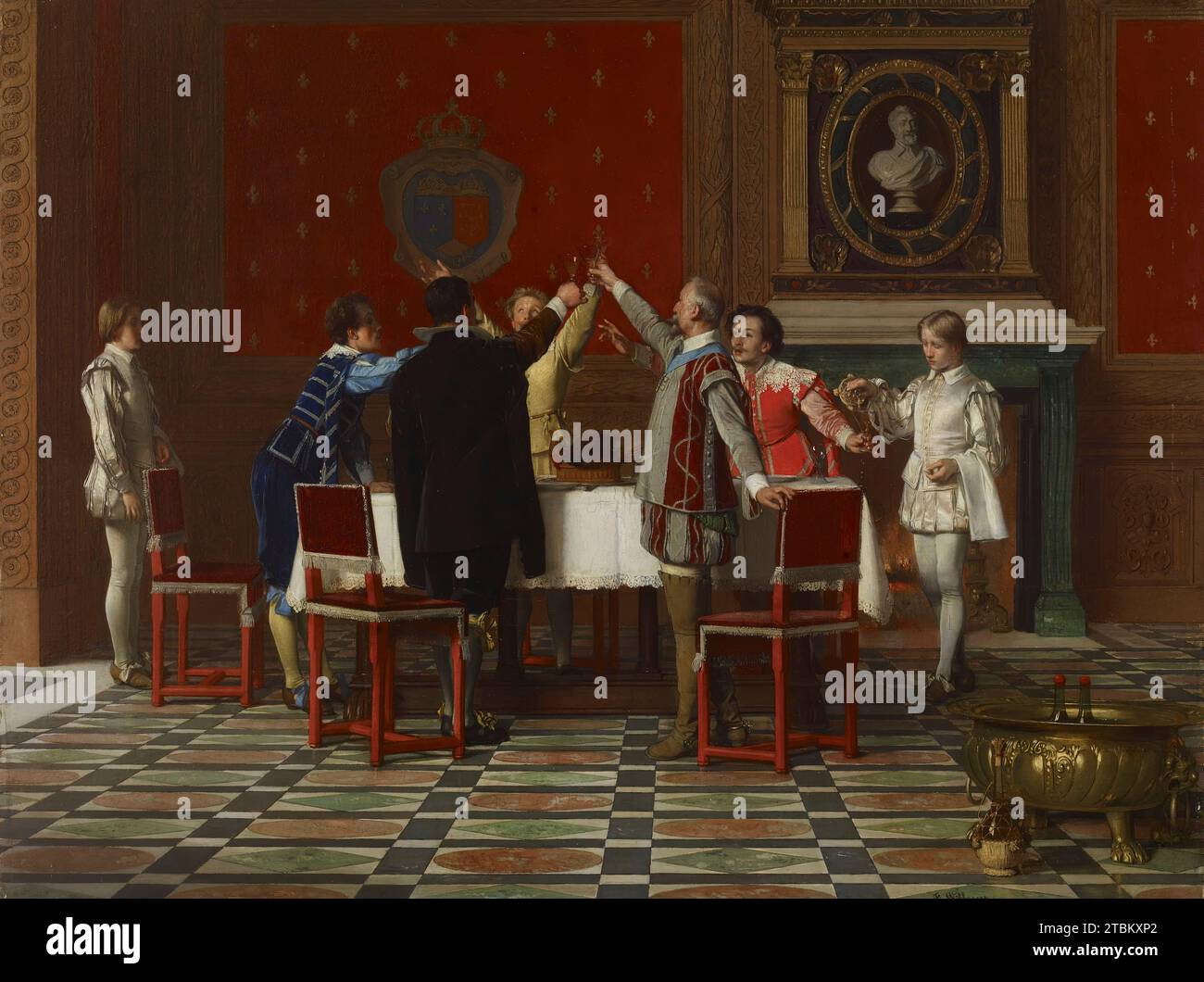 The Health of the King, c1861. Five gentlemen, grouped around a table ...