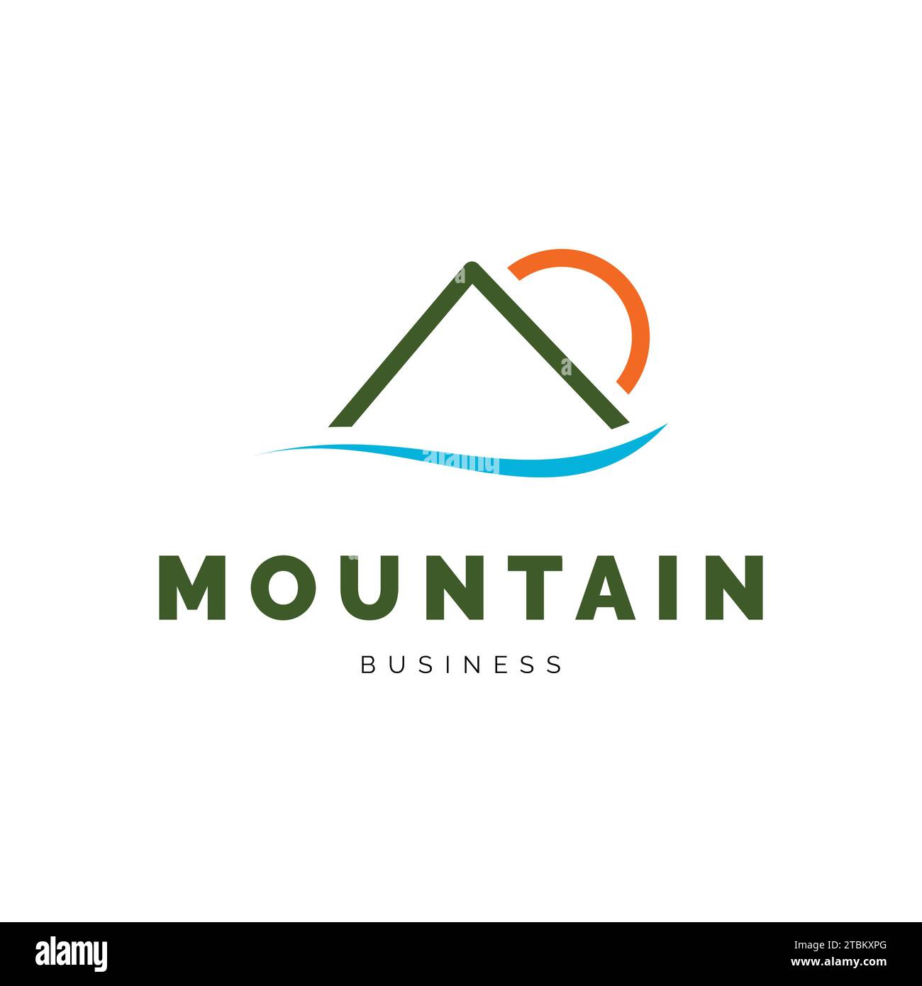 Camping logo mountain river Cut Out Stock Images & Pictures - Alamy