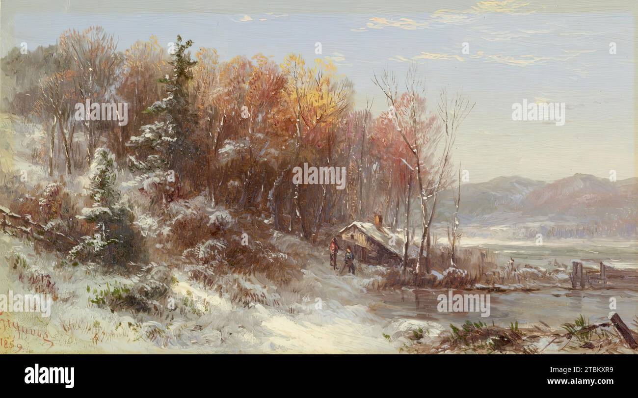 Winter landscape, 1859 Stock Photo - Alamy