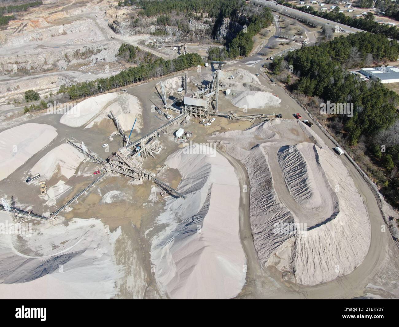 Top view vehicles quarry aerial hi-res stock photography and images - Alamy