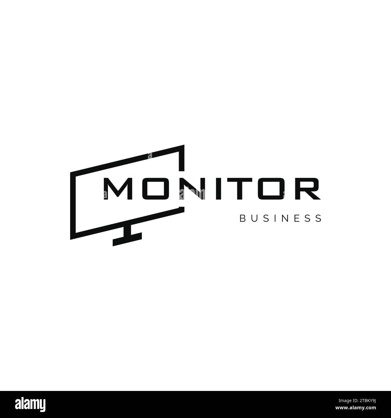 Monitor Icon Logo Design Template Stock Vector Image & Art - Alamy