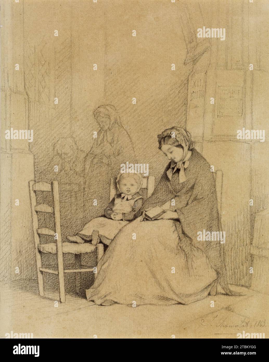 Mother and Child in Church, 1863 Stock Photo - Alamy