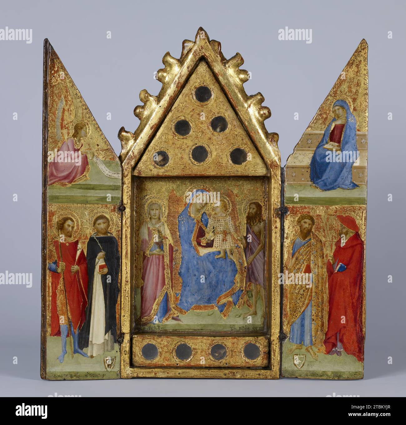Reliquary with Madonna and Child with Saints, 1350-1359. This triptych, or three-paneled ...