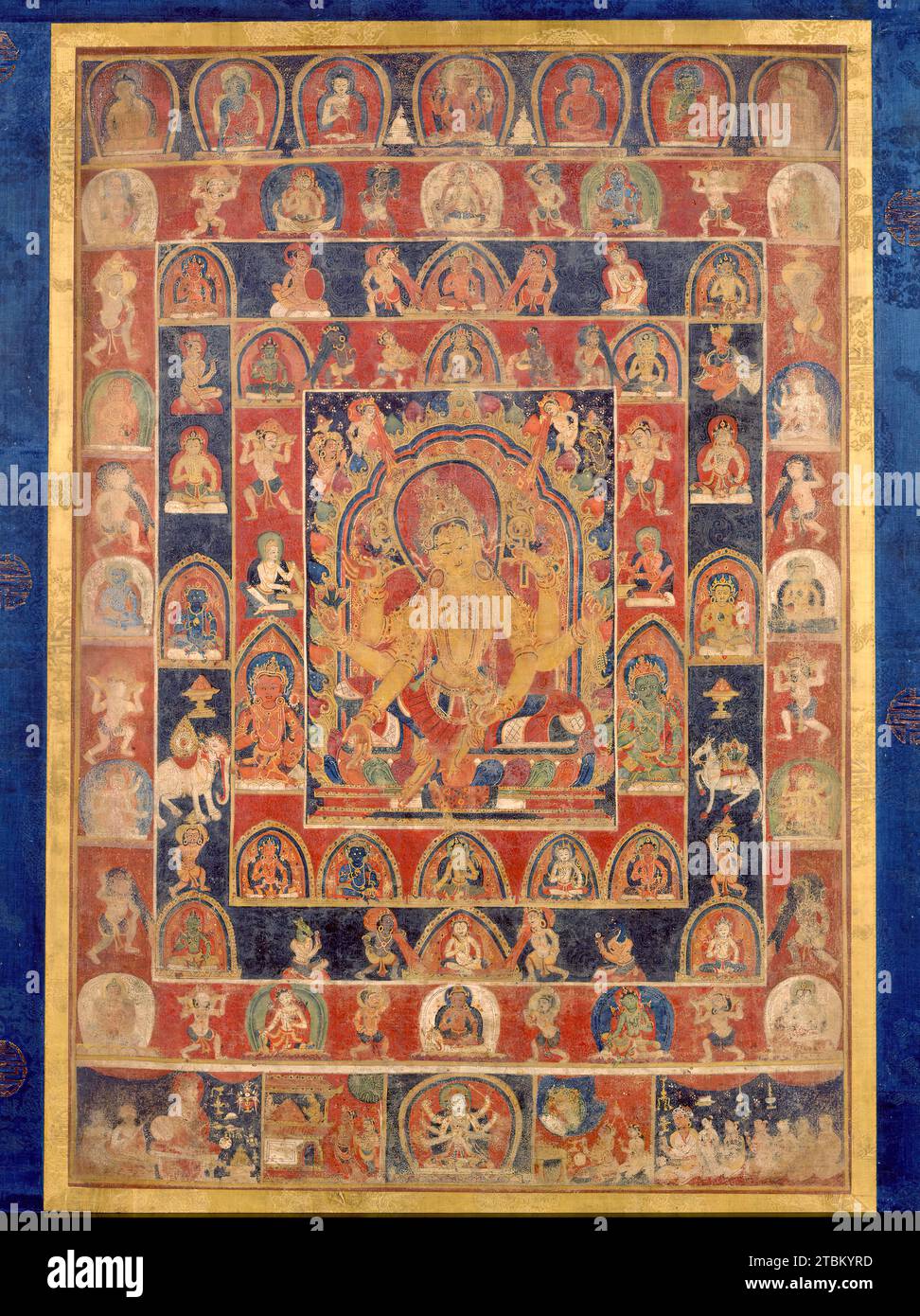 Mandala of Vasudhara, early 15th century. The Buddhist goddess ...