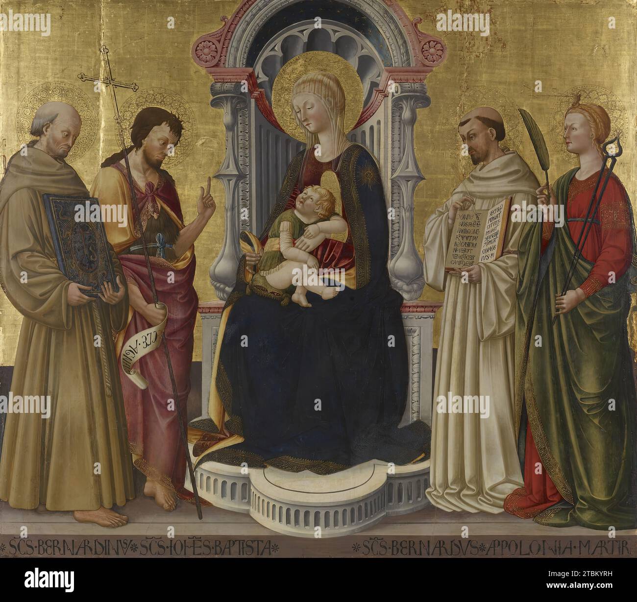 Virgin and Child Enthroned with Four Saints, shortly after 1450. This altarpiece follows the ...