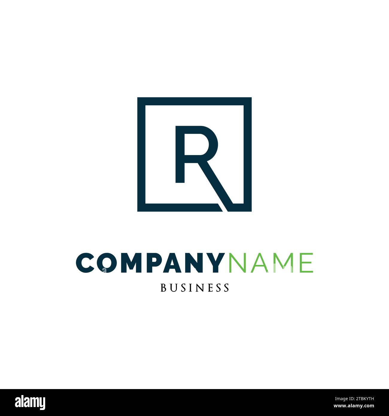Initial Letter R Square Icon Logo Design Template Stock Vector Image ...