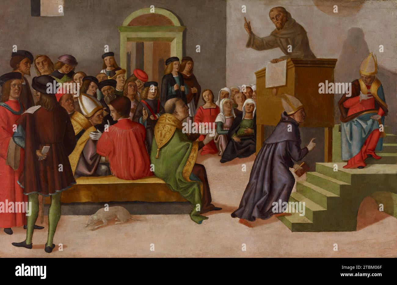 A Franciscan Monk Preaching, c1515-1525. Within a spacious and ...