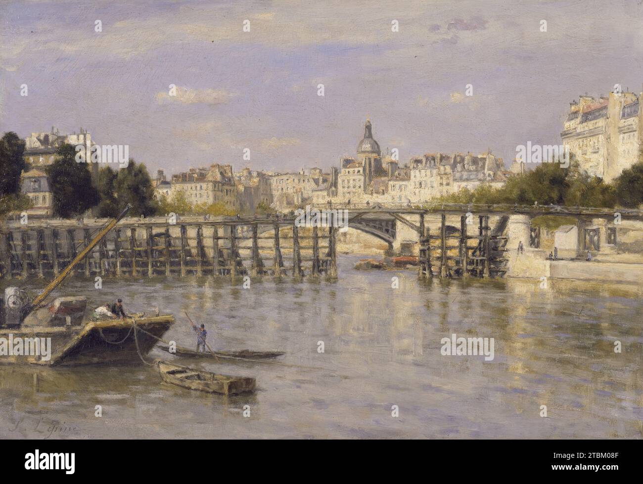 The Estacade Bridge, 1880. In this small painting, Paris and the Seine ...