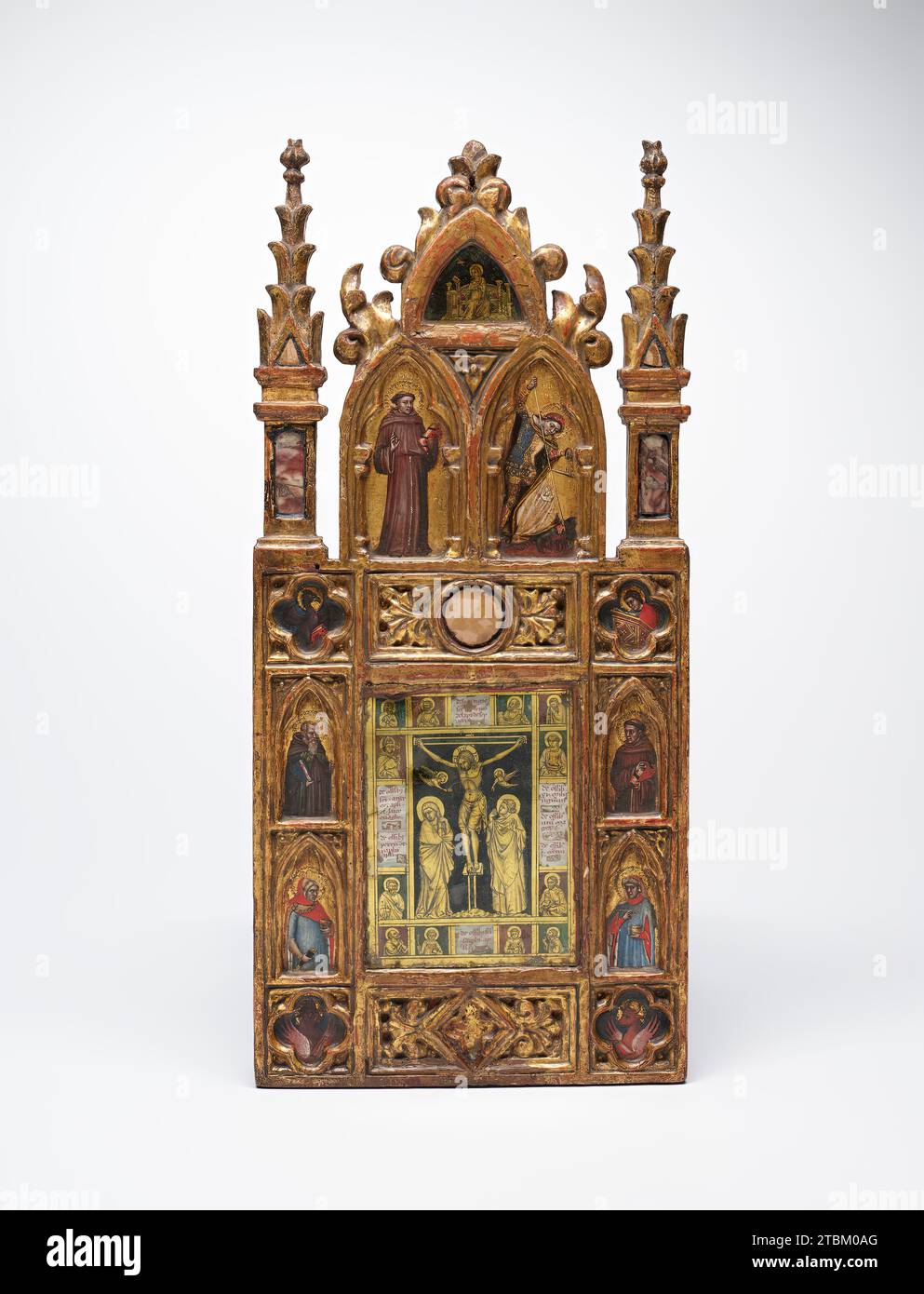 Wing Of A Reliquary Diptych With The Crucifixion And Saints C1355 1370