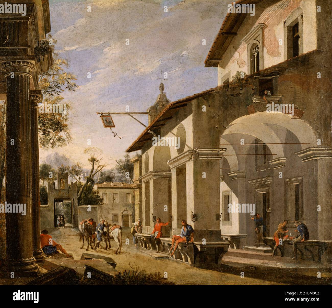 Courtyard of an Inn with Classical Ruins, ca.1621-1647. The 17th ...