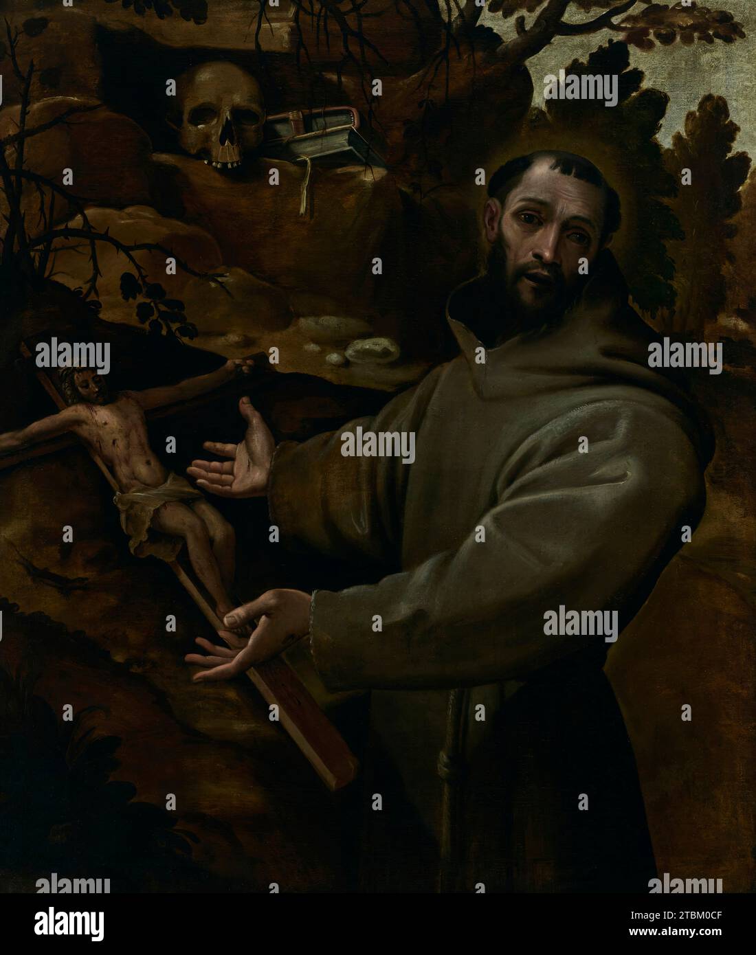 Jesus with st francis crucifix hi-res stock photography and images - Alamy