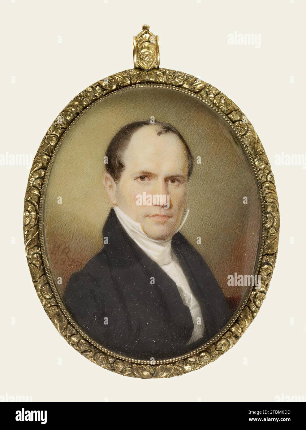 David Paul Brown, 1825. Head and shoulders portrait of a man with brown ...