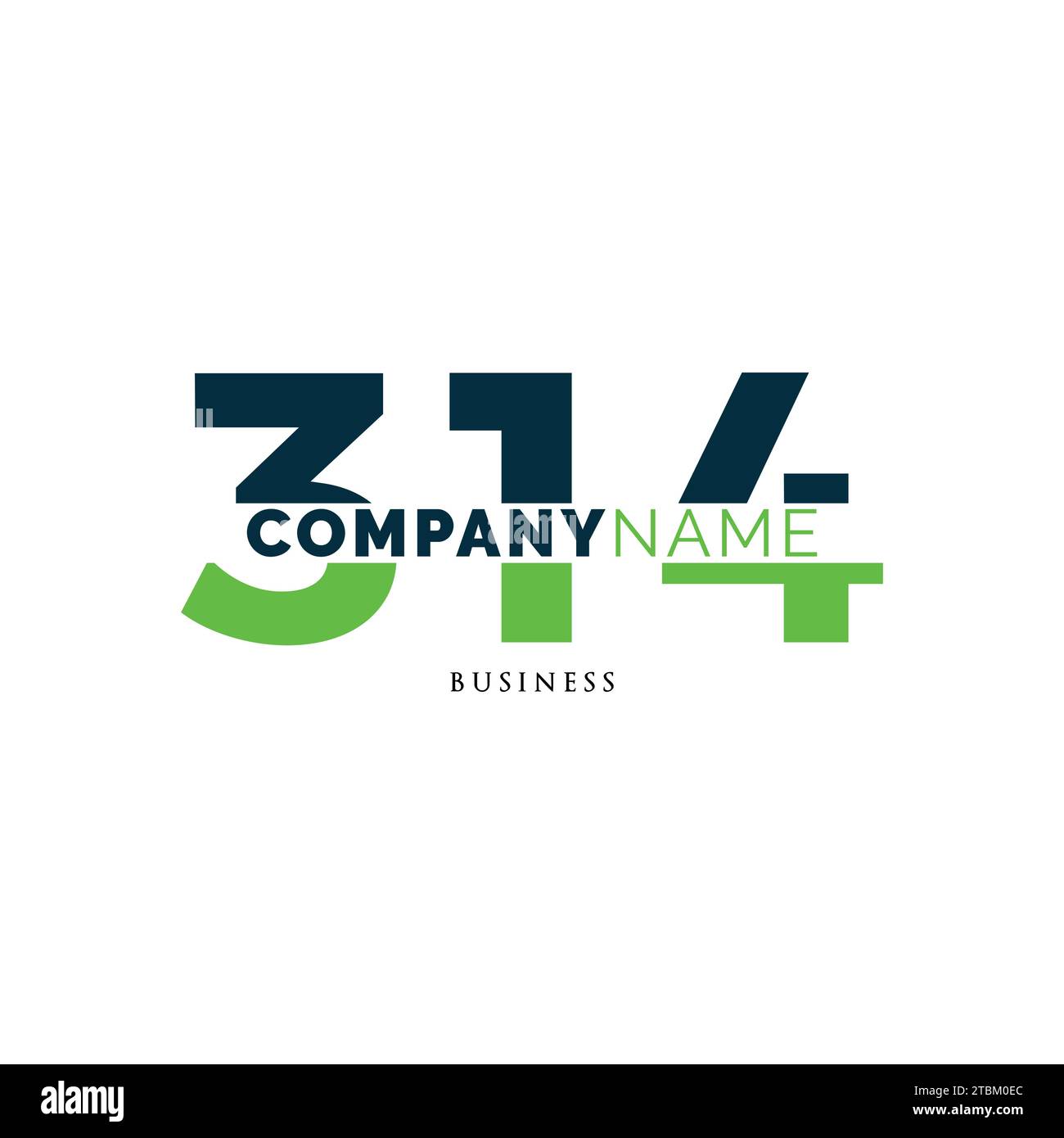 Initial Letter Number 314 Icon Logo Design Template Stock Vector Image ...