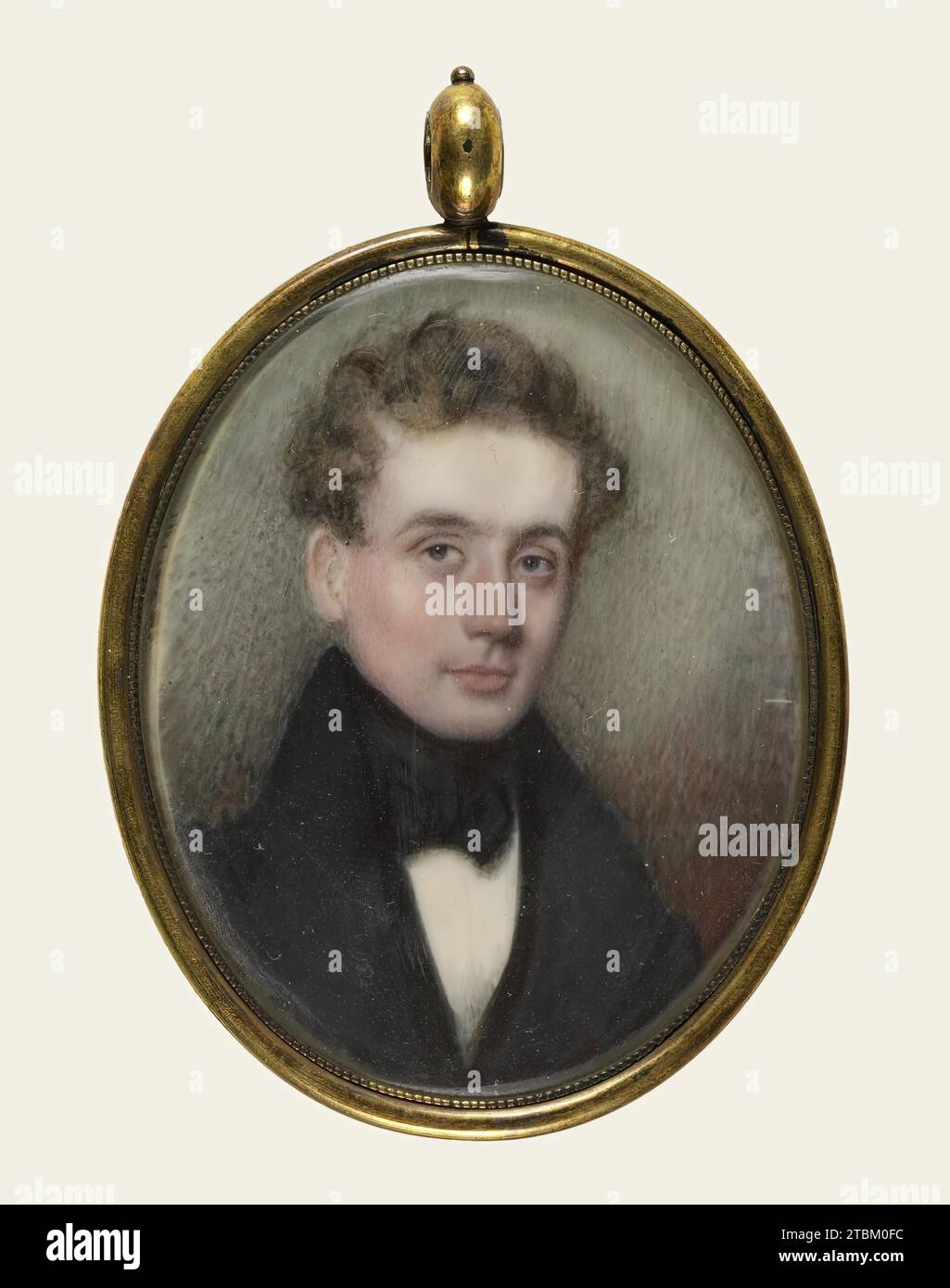 Edwin Hall of Boston, c1820. Head and shoulders portrait with brown ...