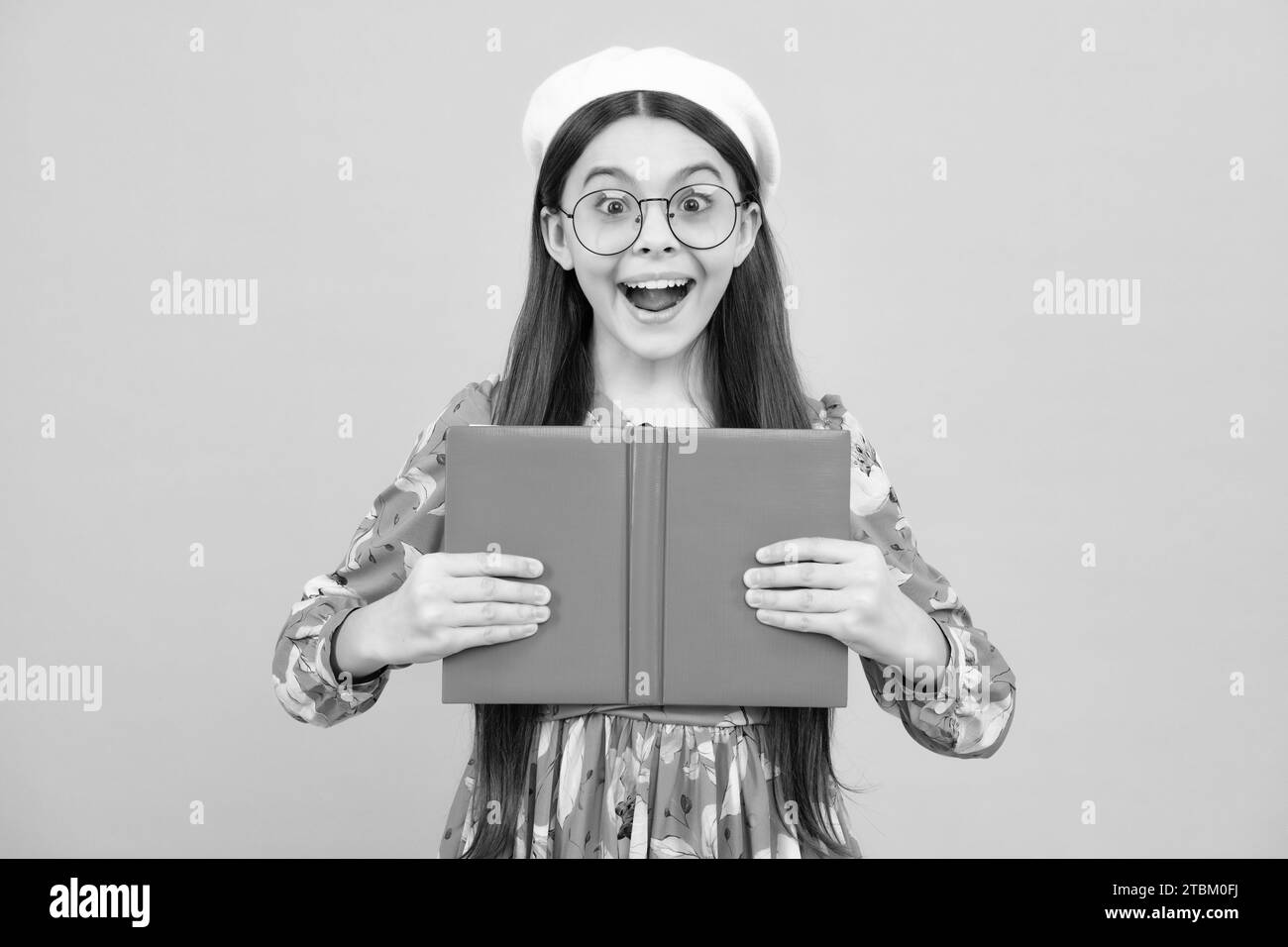 Teenage school girl with books. Schoolgirl student. Excited teenager ...
