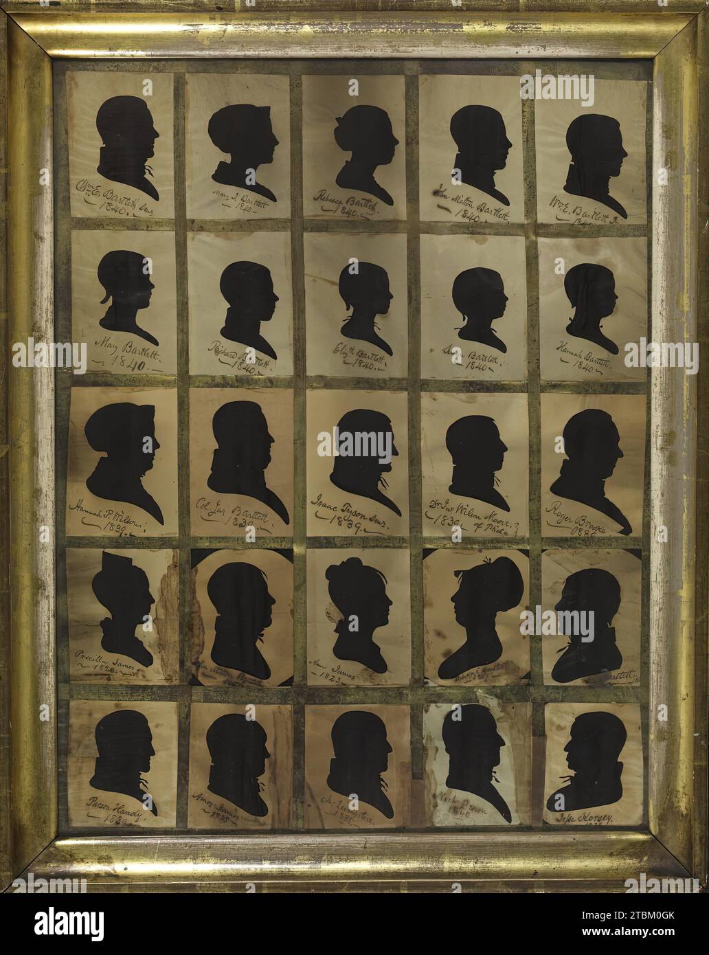 25 Silhouettes of the Bartlett Family, 1823-1840. Apparently cut by ...