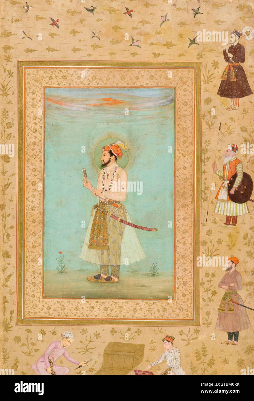 Emperor Shah Jahan (r. 1628-1658) (verso), Calligraphy (recto), Folio ...