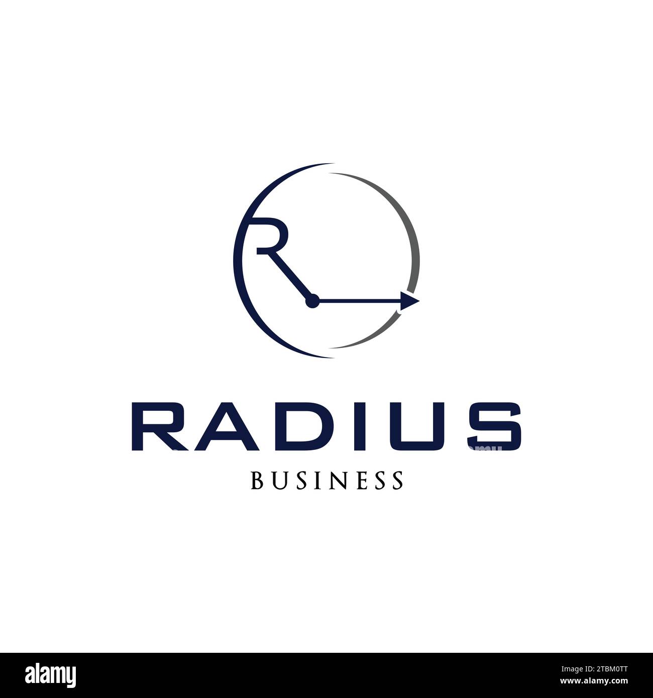 Initial Letter R Radius or R Arrow Icon Logo Design Template Stock ...