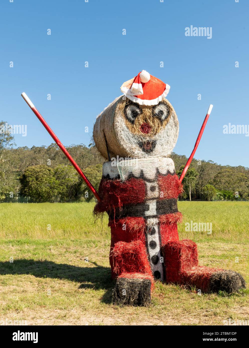 Maitland, NSW, Australia. Dec 13, 2021 Christmas display of hay bale ...