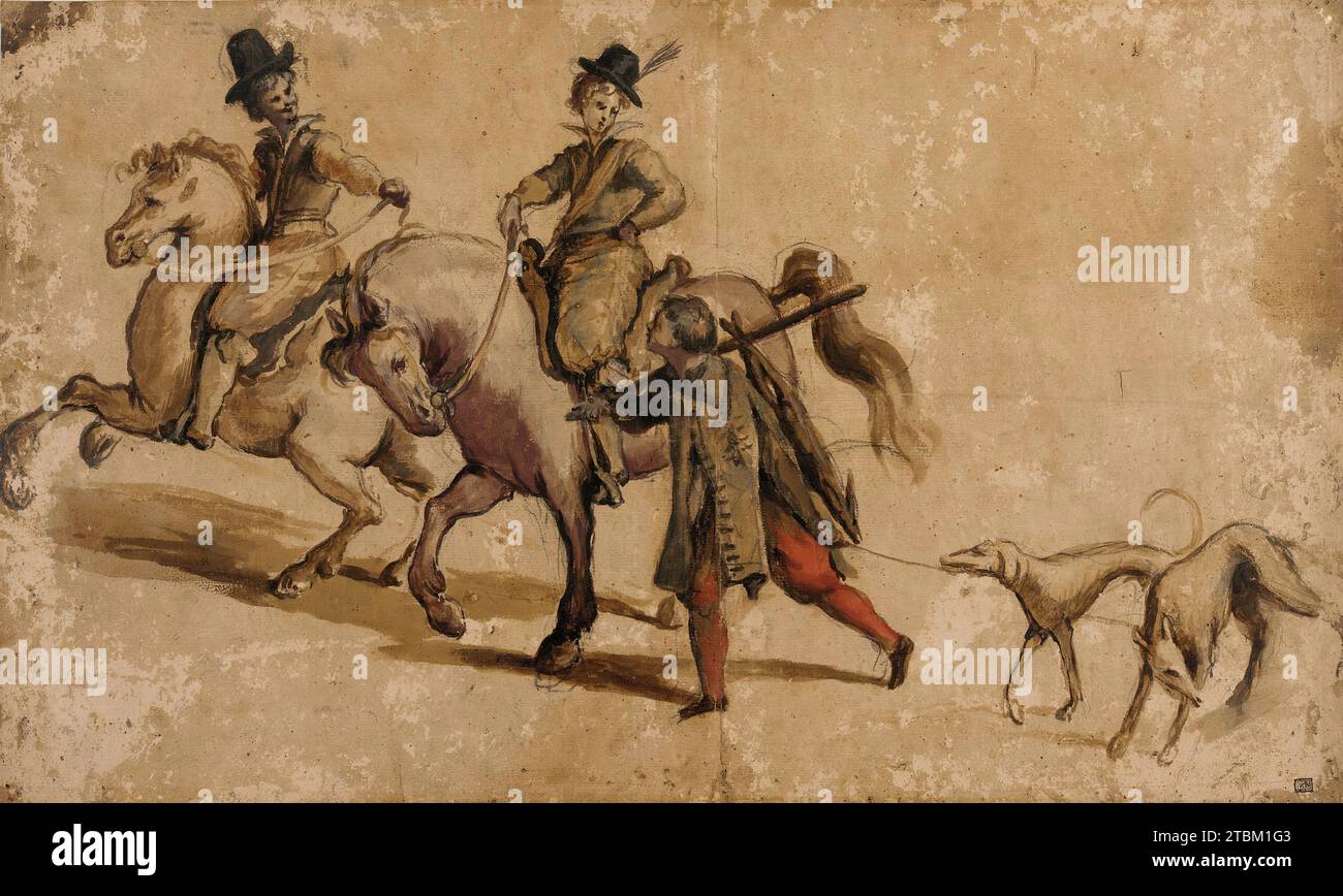 Riding Party, early 17th century Stock Photo - Alamy