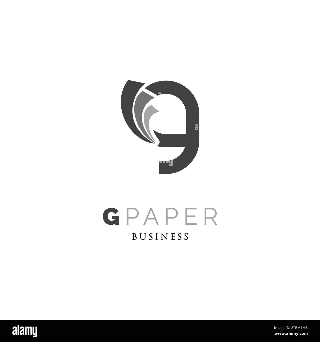 Initial Letter G Paper Icon Logo Design Template Stock Vector Image ...