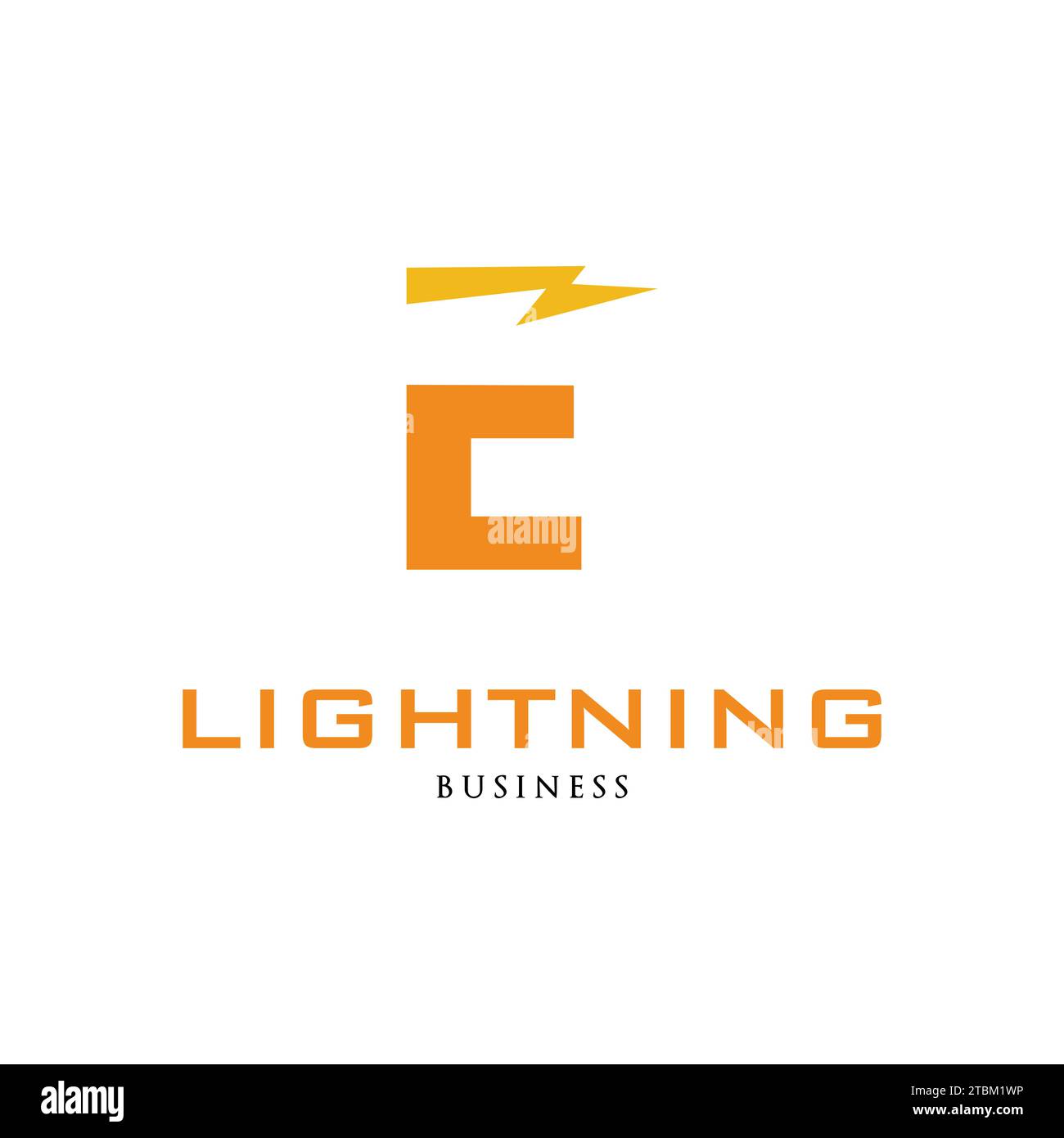 Initial Letter E Lightning Icon Logo Design Template Stock Vector Image ...
