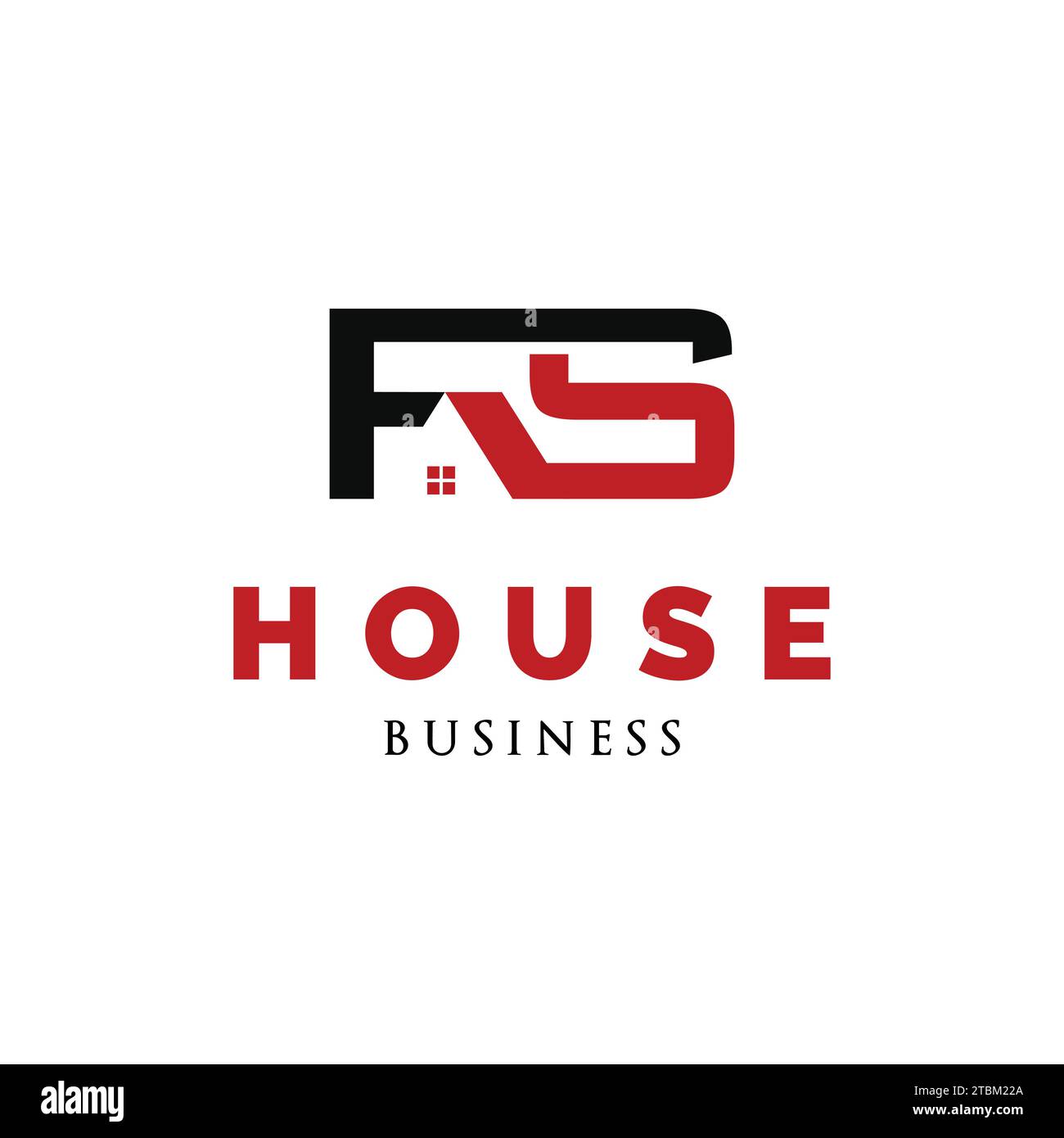 Initial Letter FS Real Estate or House Icon Logo Design Template Stock ...