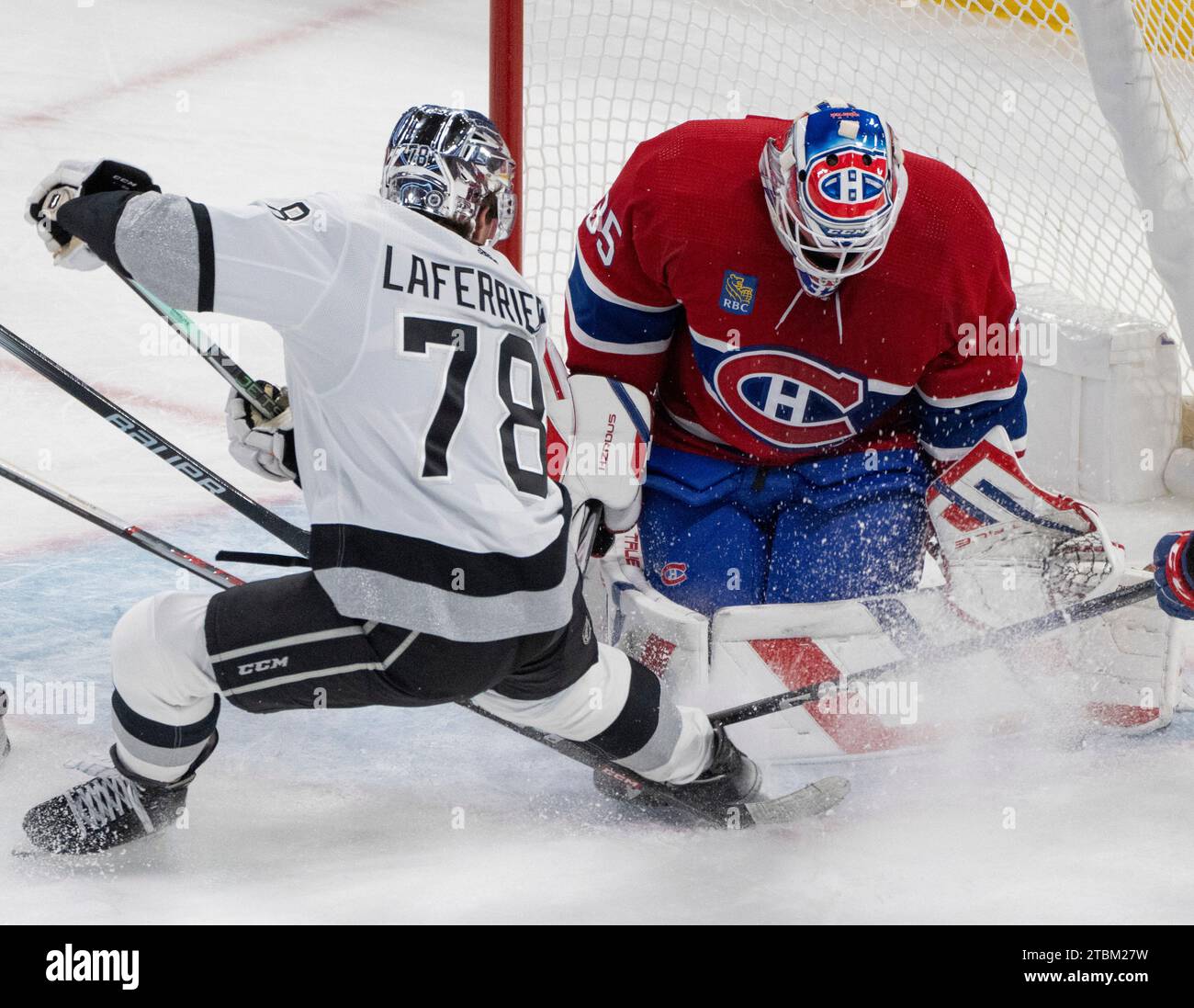 Montreal Canadiens goaltender Sam Montembeault (35) makes a save ...