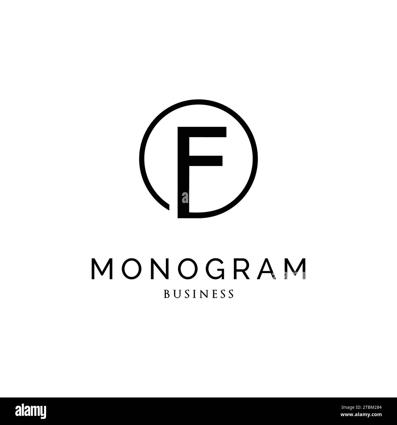 Initial Letter F Circle Monogram Icon Logo Design Template Stock Vector ...