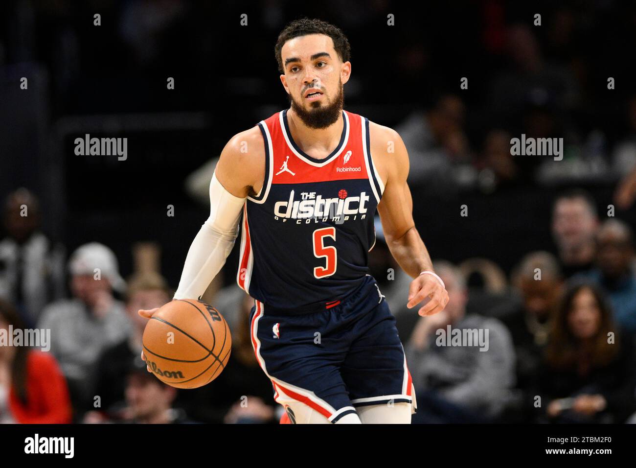 Washington Wizards guard Tyus Jones (5) in action during the first half ...