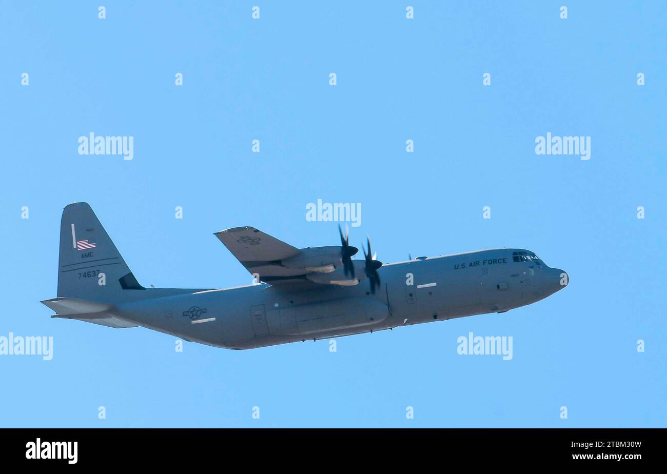 A U.S. Air Force HC-130J Combat King II aircraft assigned to the 920th ...