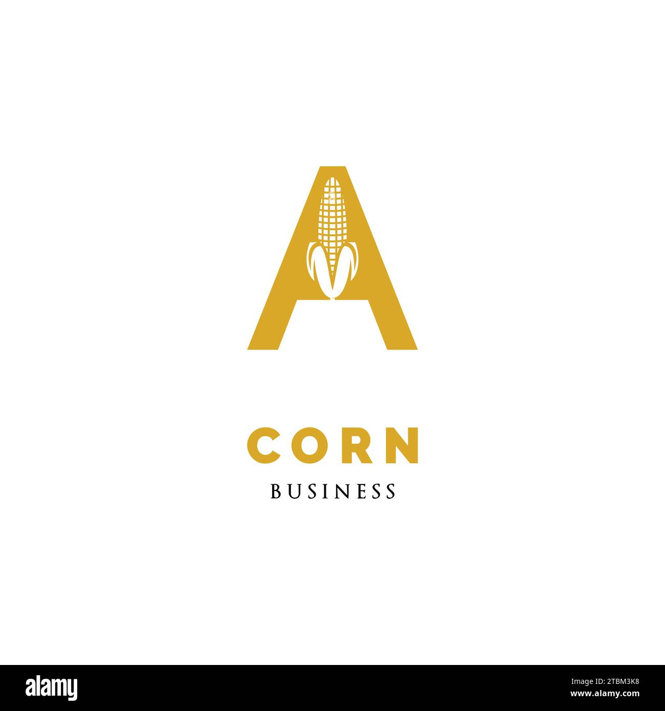 Initial Letter A Corn Icon Logo Design Template Stock Vector Image ...