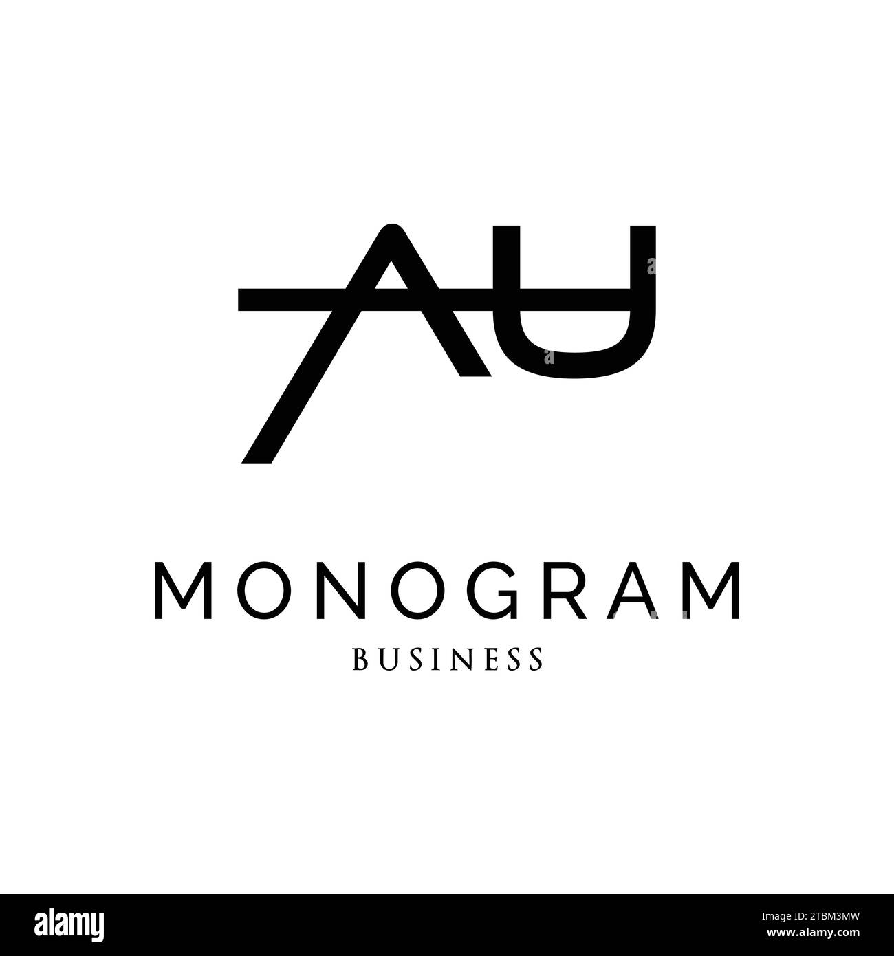 Initial Letter AU Monogram Logo Design Template Stock Vector Image ...