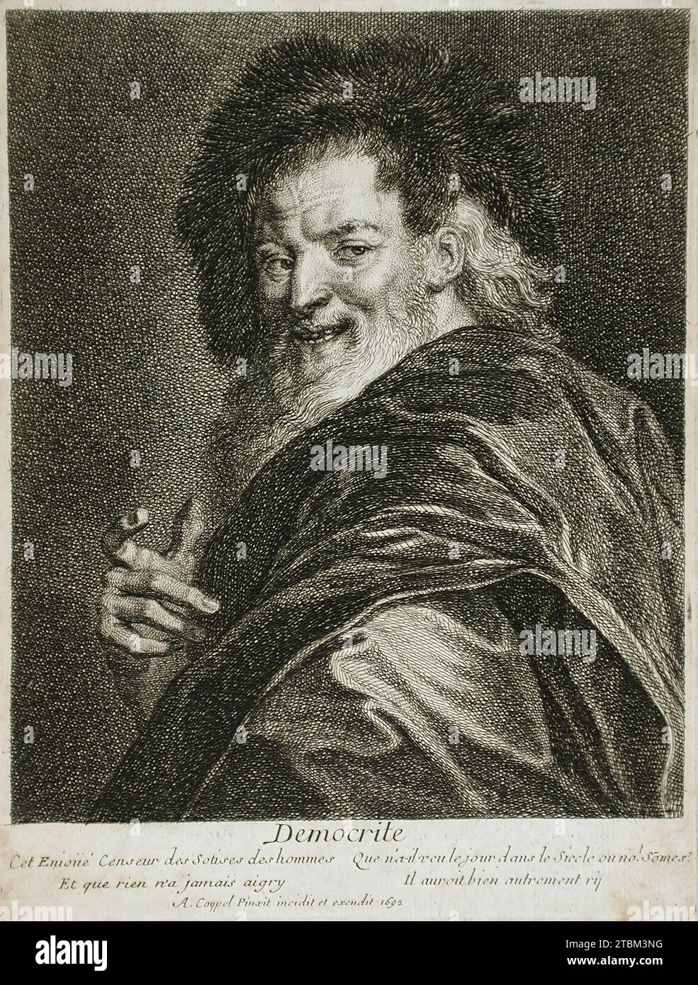 Democritus ancient greek philosopher portrait hi-res stock photography ...