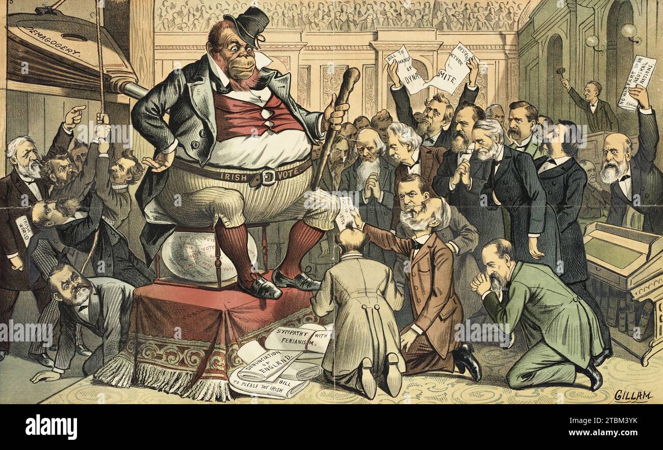 Der bugaboo im congress cartoon from puck hi-res stock photography and ...