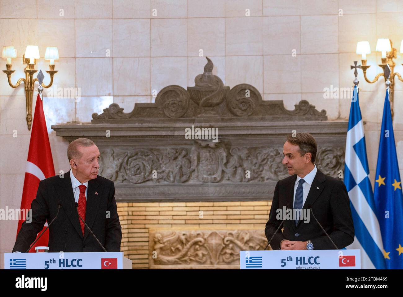 Greece, Greece. 7th Dec, 2023. Greek Prime Minister Kyriakos Mitsotakis ...