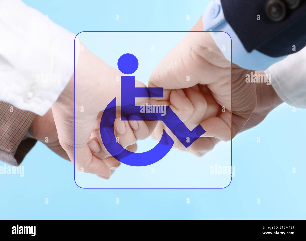 Inclusive workplace culture. International symbol of access. People ...