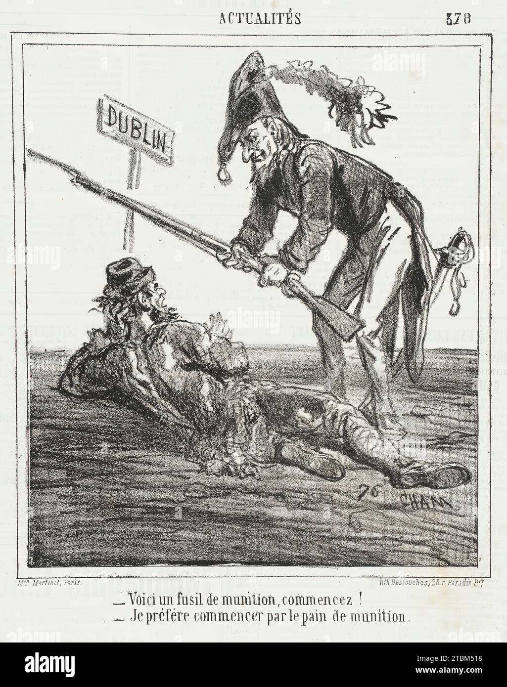 Voici un fusil de munition, commencez! -Je préfère commencer par le pain de munition, 1865. From ...