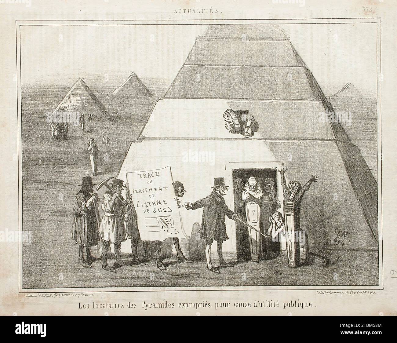 Trace du percement de l'Isthme de Suez: -Les locataires des pyramides expropriés pour cause d ...